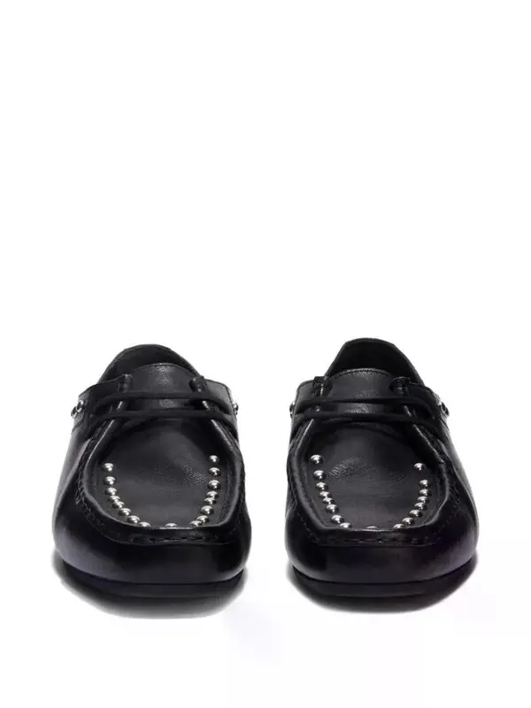 JIL SANDER Hood Stud-embellished Loafers