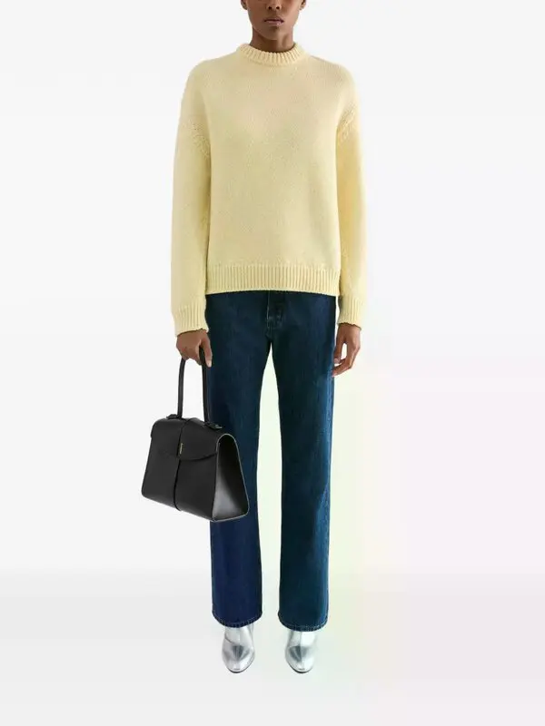 JIL SANDER Ribbed Knit Oversized Sweater - Yellow