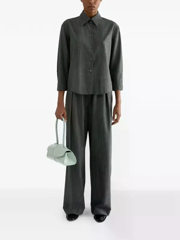 JIL SANDER Pinstripe-pattern Cropped Shirt
