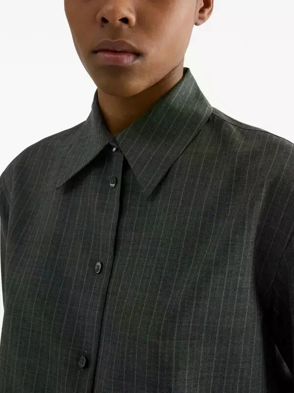 JIL SANDER Pinstripe-pattern Cropped Shirt