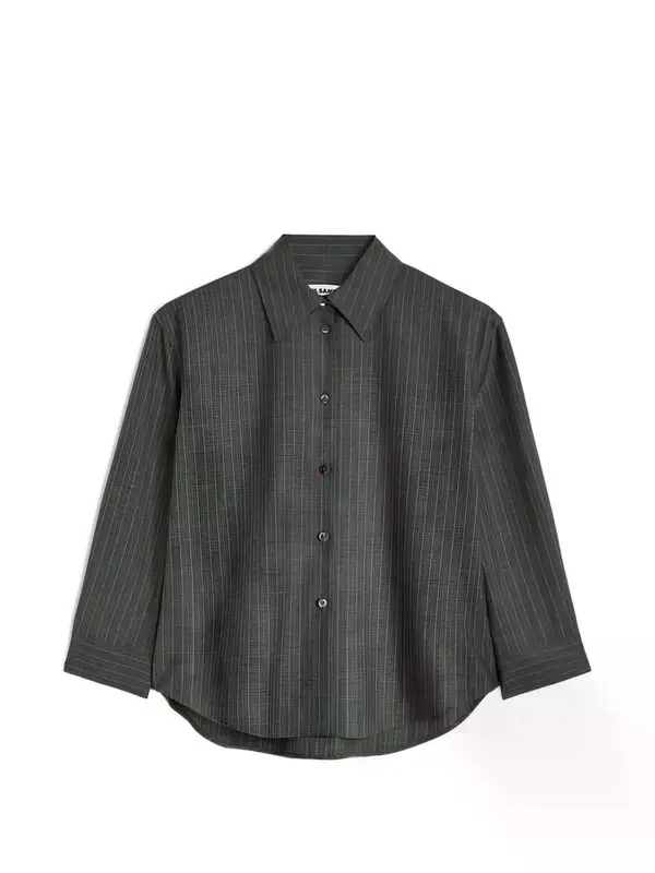 JIL SANDER Pinstripe Cropped Shirt - Grey