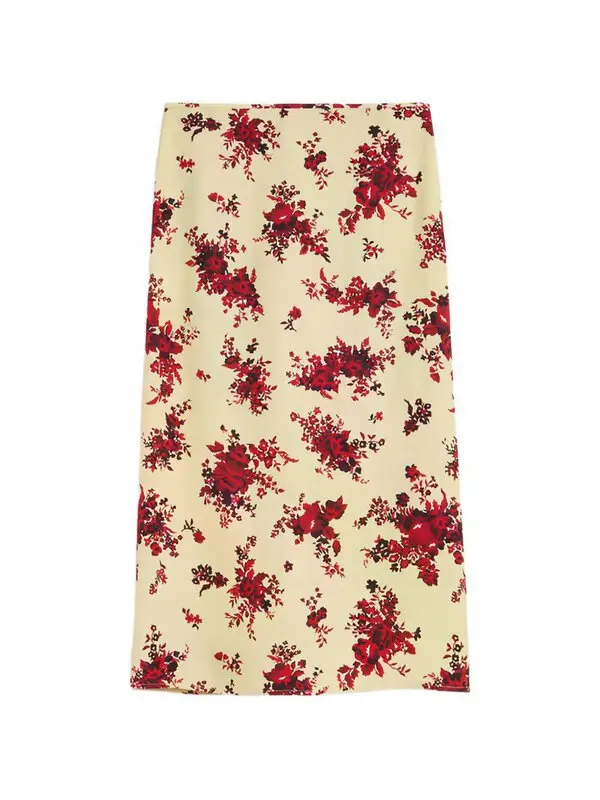 JIL SANDER Floral Print Midi Skirt