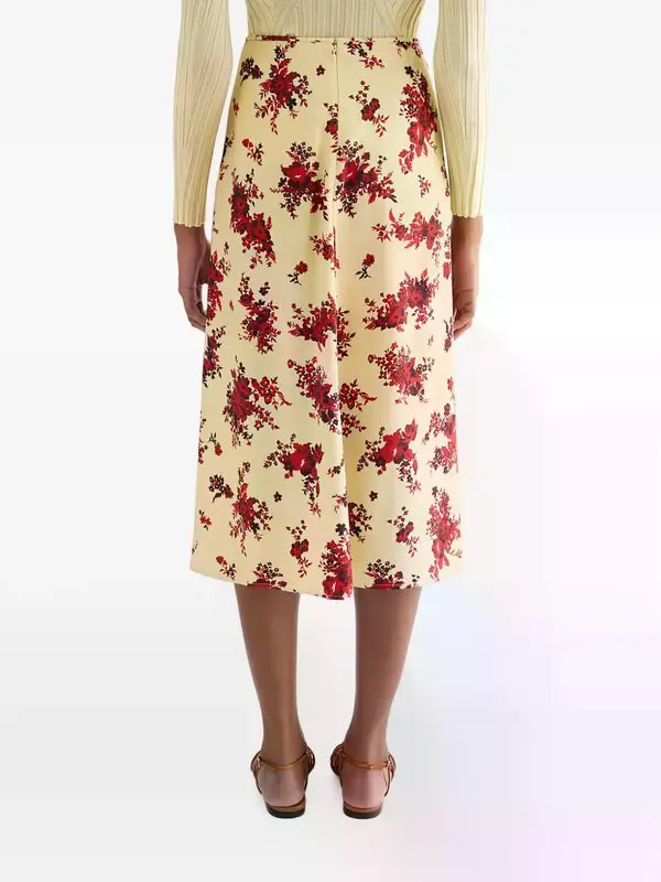 JIL SANDER Floral Print Midi Skirt