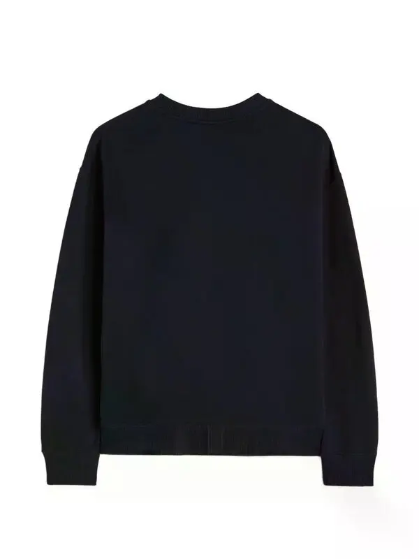 JIL SANDER Embroidered Logo Cotton Sweatshirt - Blue