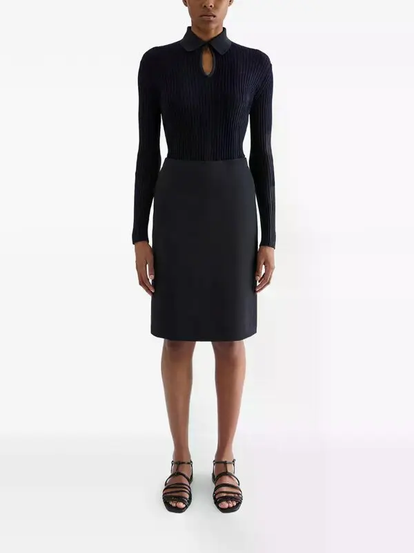 JIL SANDER A-line Wool Midi Skirt