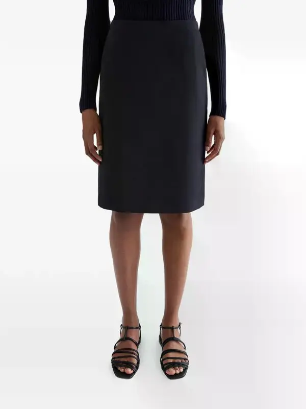 JIL SANDER A-line Wool Midi Skirt