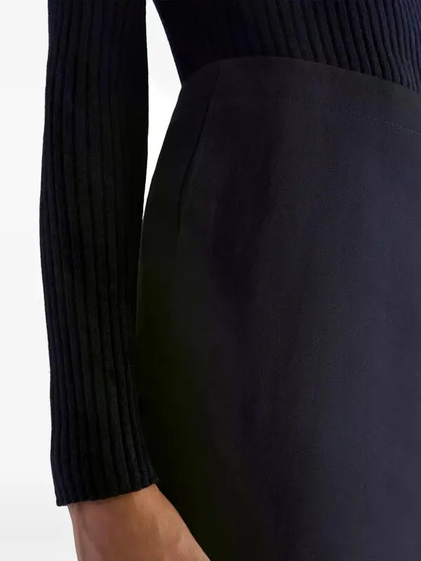 JIL SANDER A-line Wool Midi Skirt