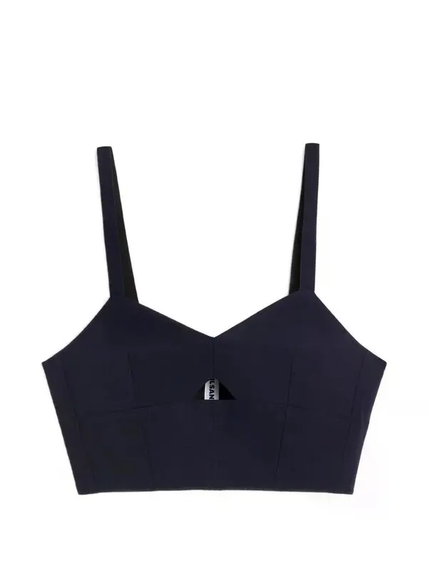 JIL SANDER Cut-out V-neck Top - Blue