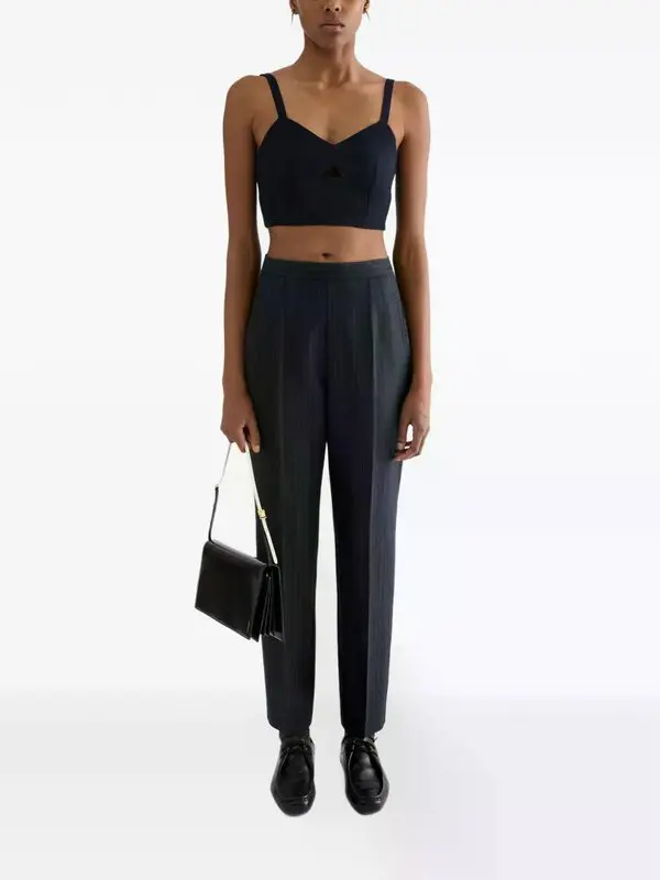 JIL SANDER V-neck Cut-out Top - Blue
