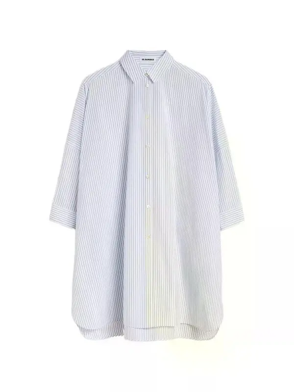 JIL SANDER Striped Cotton Poplin Shirt - White