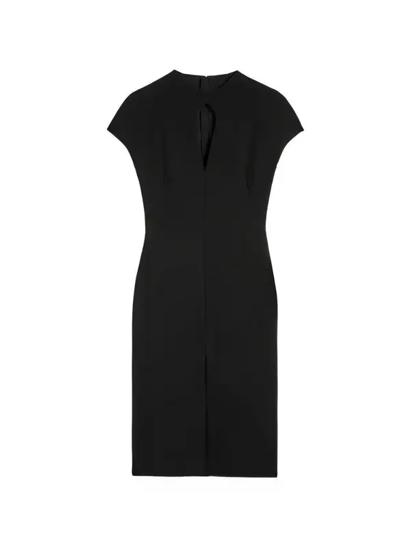 JIL SANDER Cut-out Wool Sablé Dress - Black
