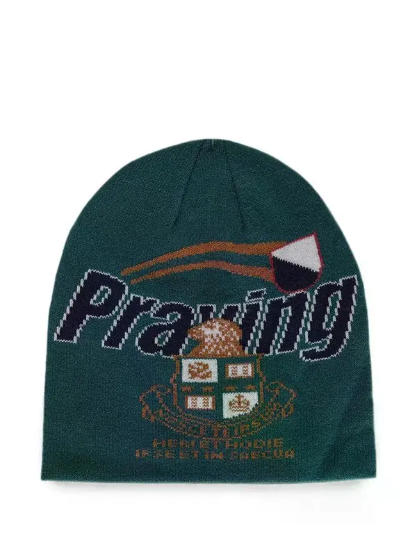 PRAYING Crest Beanie Hat - Green