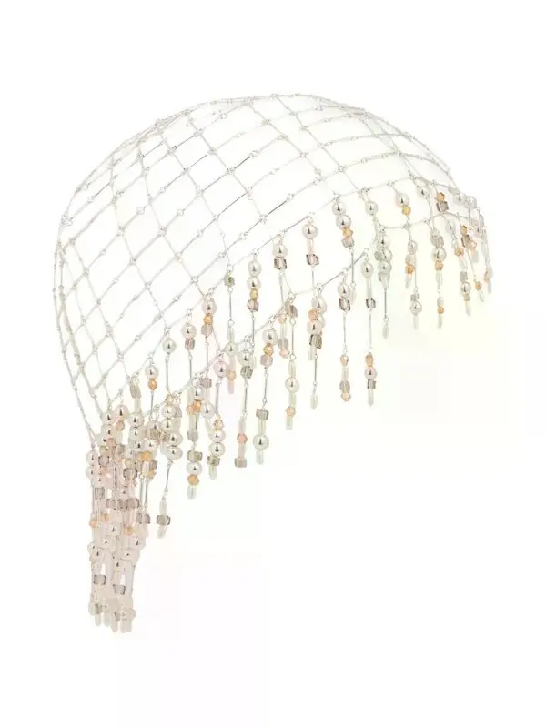 Rabanne Pearl-embellished Hair Beanie - Silver