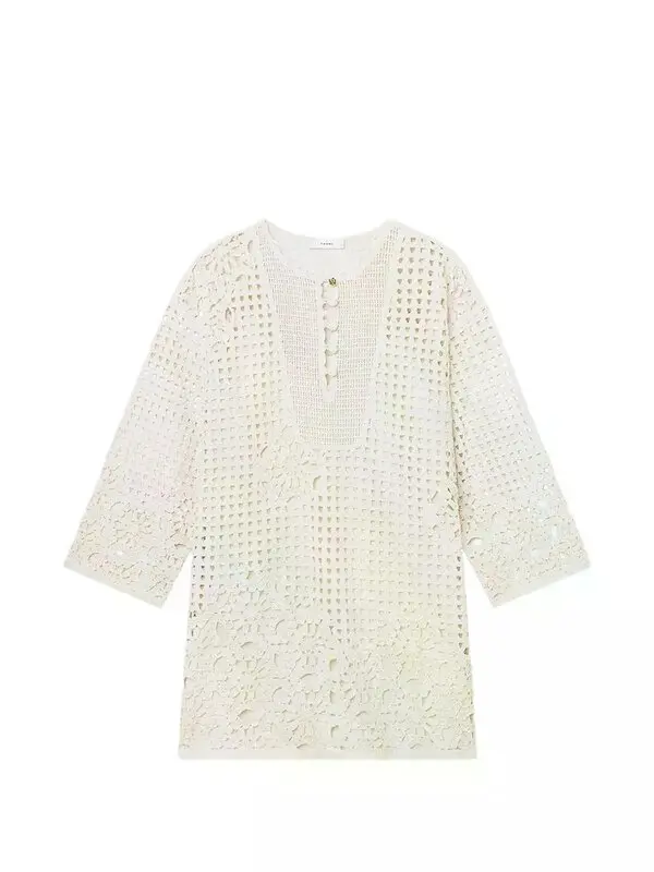 FRAME Postcard Crochet-knit Mini Dress