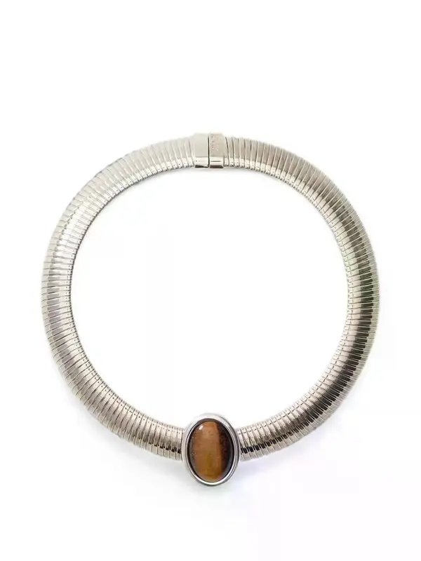 JULIETTA Opyum Tiger's Eye Necklace - Silver