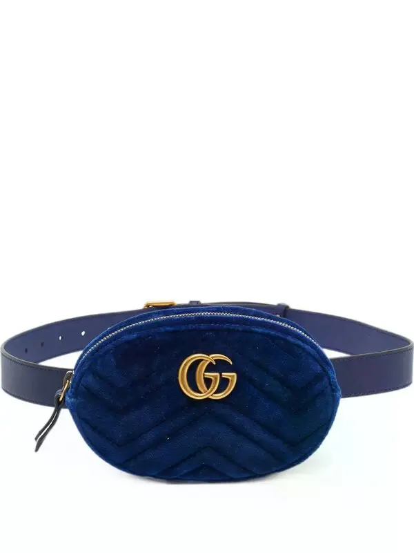 Gucci Gg Marmont Matelassé Belt Bag - Blue