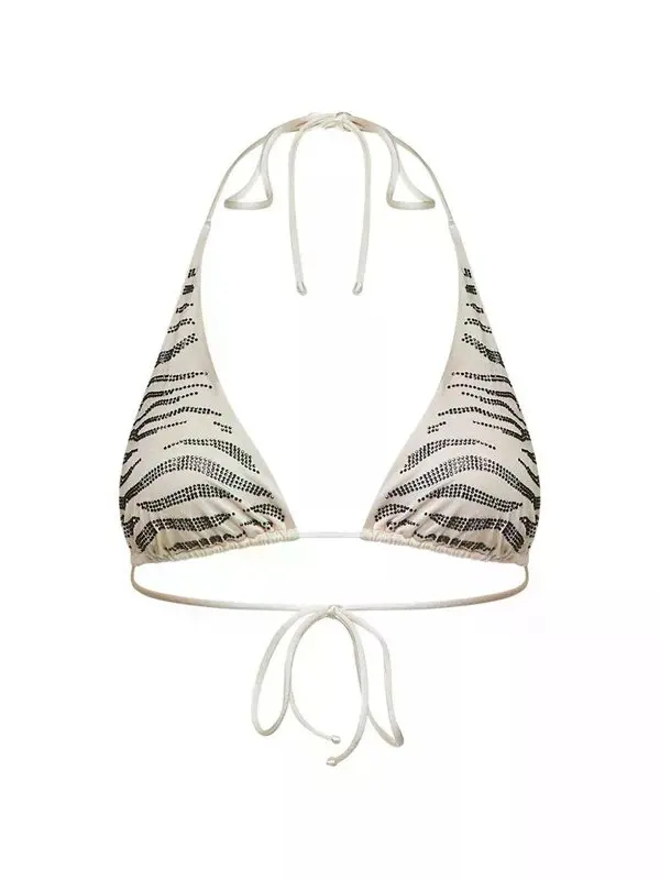 MC2 SAINT BARTH Guiana Rhinestone-embellished Bikini Top - Neutrals