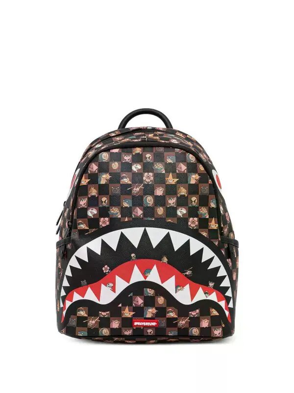 SPRAYGROUND Check-print Shark-mouth Backpack - Black