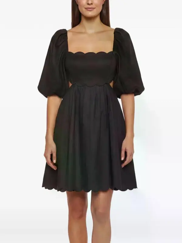 Zimmermann Open-back Puff-sleeves Mini Dress - Black