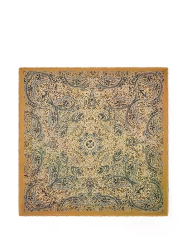 Etro Modal And Cashmere Shawl With Floral Paisley Motif - Neutrals