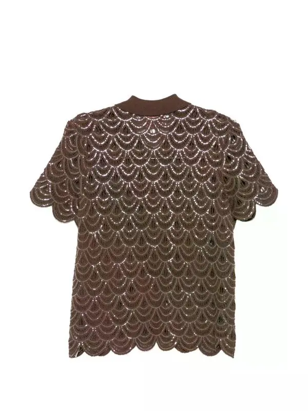 MC2 SAINT BARTH Monet Sequin-embellished Scalloped Top