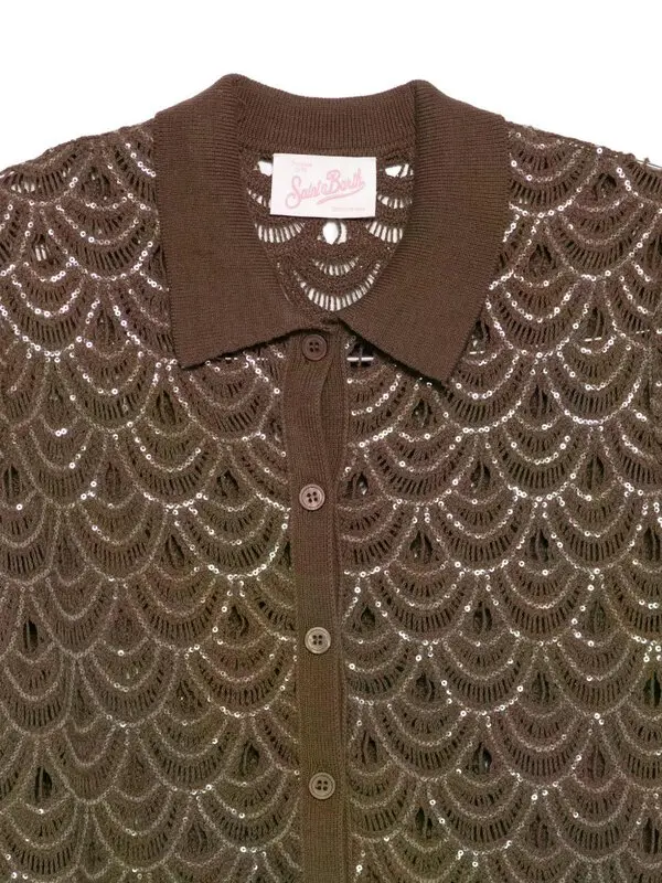 MC2 SAINT BARTH Monet Sequin-embellished Scalloped Top