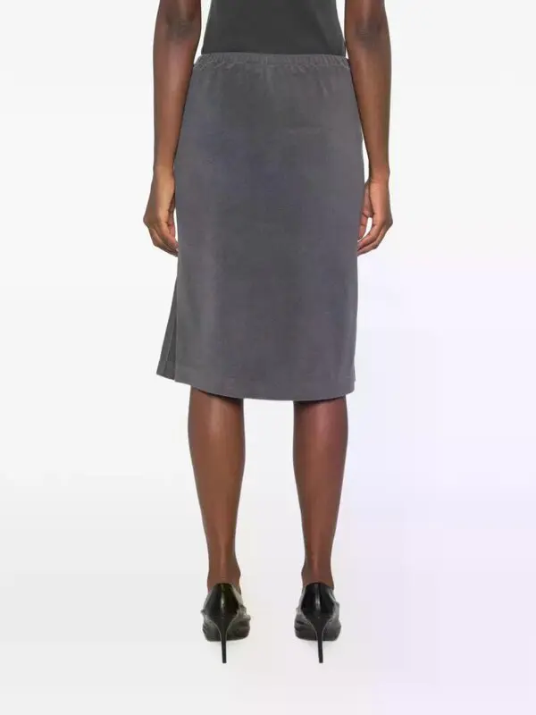 A.M.G. Elasticated-waistband Side-slit Midi Skirt