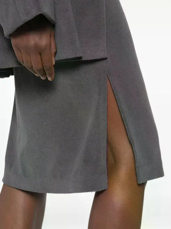 A.M.G. Elasticated-waistband Side-slit Midi Skirt