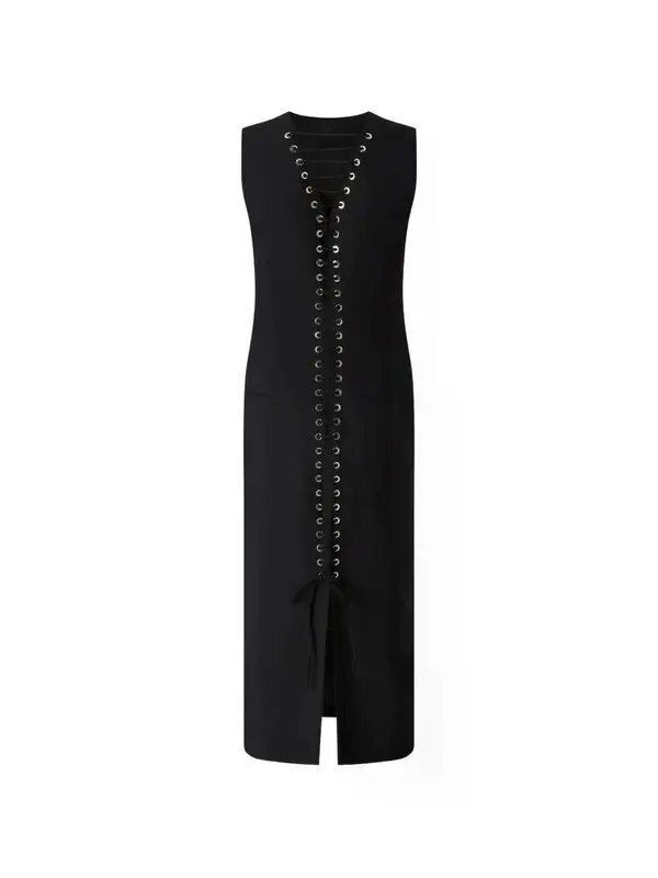 Pinko Lace-up Eyelet-detail Dress - Black