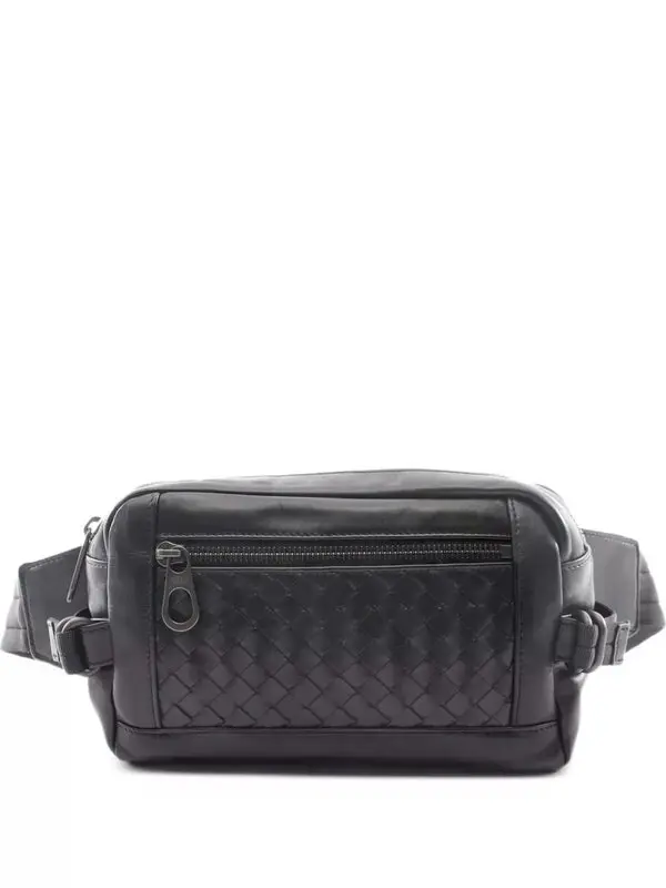 Bottega Veneta 2010s Intrecciato Leather Belt Bag - Black