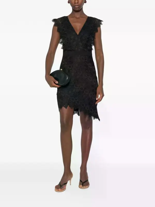 SIMONA CORSELLINI Guipure-lace Ruffled Mini Dress