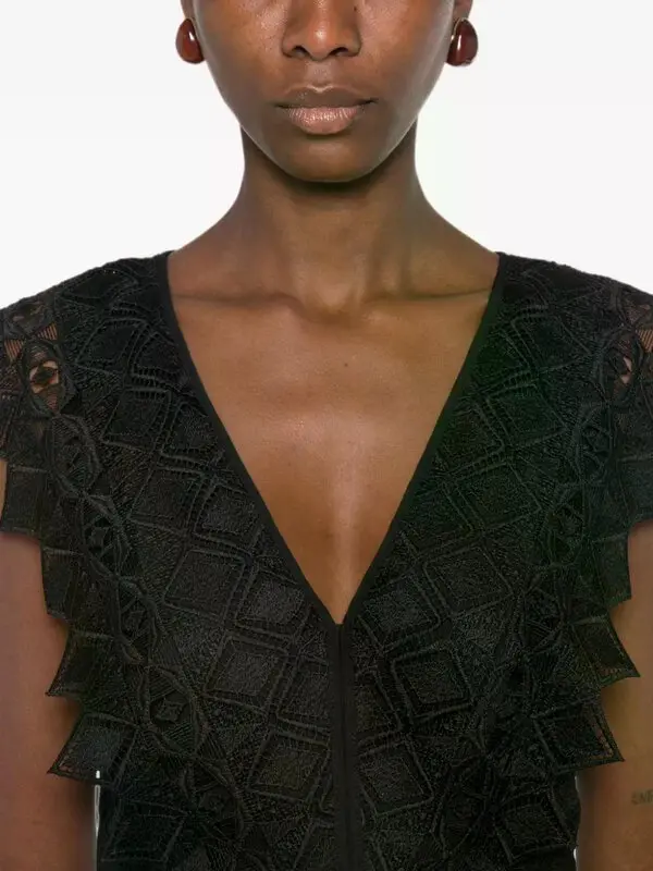 SIMONA CORSELLINI Guipure-lace Ruffled Mini Dress
