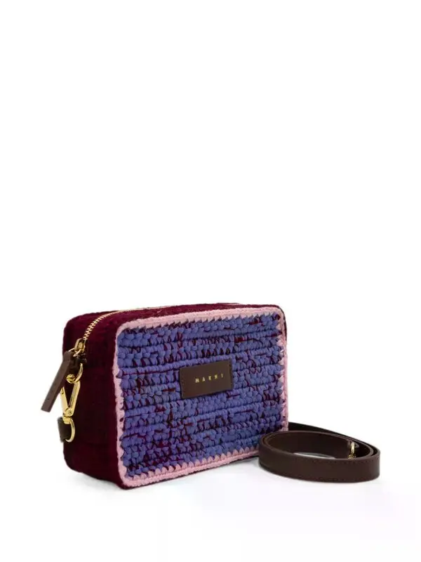 Marni Logo-patch Crochet-knit Shoulder Bag