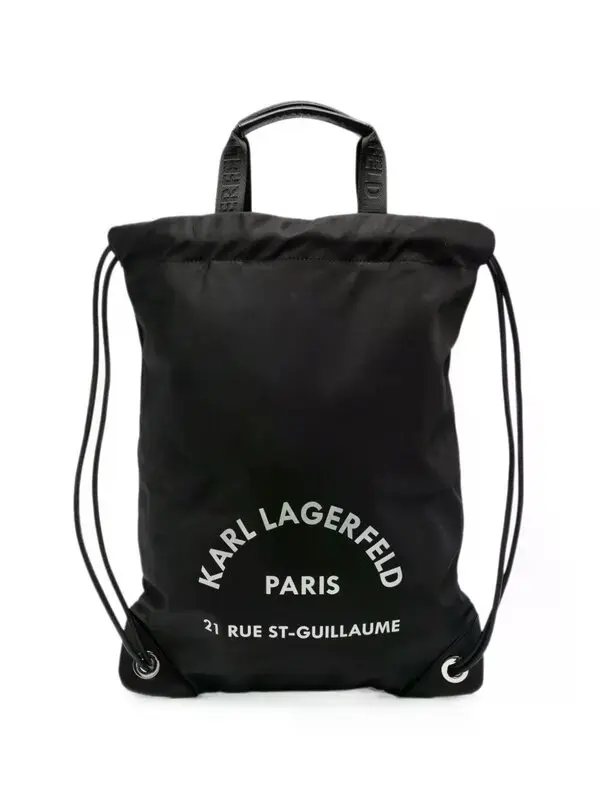 Karl Lagerfeld Logo-motif Drawstring Backpack - Black