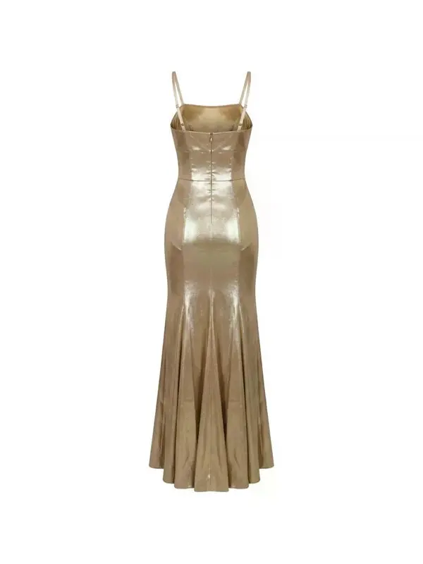 Dolce & Gabbana Crystal-embellished Metallic Maxi Dress