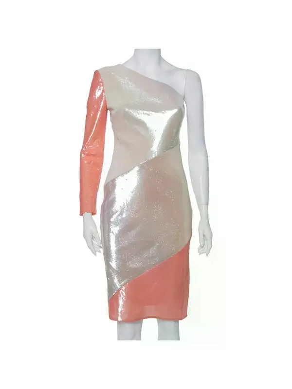 Diane Von Furstenberg One-shoulder Sequin Embellished Dress - Silver
