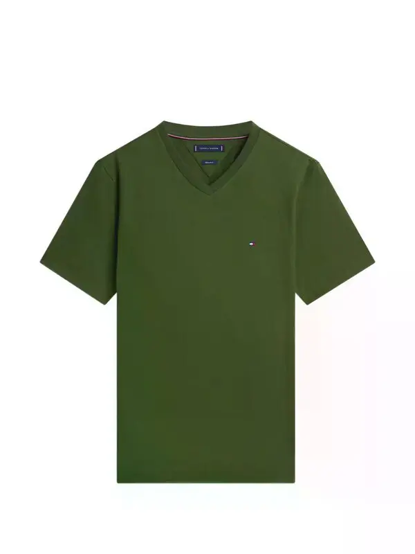 Tommy Hilfiger Logo-embroidered V-neck T-shirt