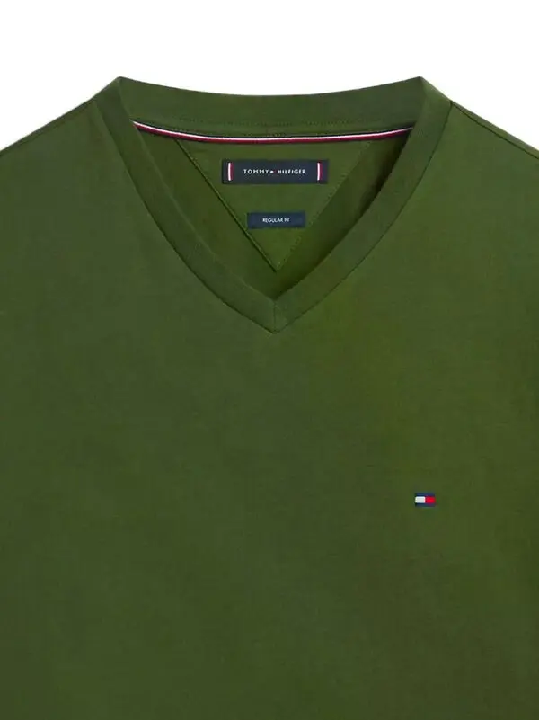 Tommy Hilfiger Logo-embroidered V-neck T-shirt