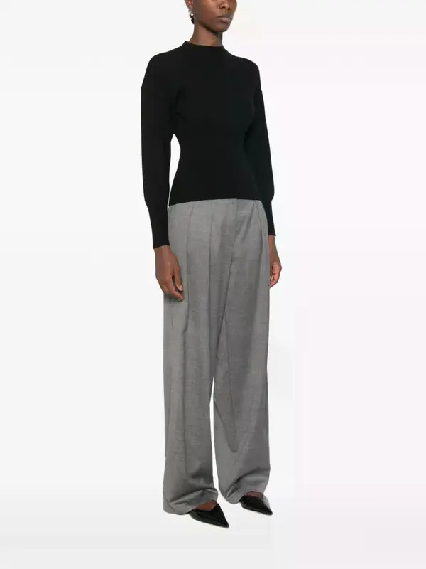 ANINE BING Mock-neck Ribbed-knit Sweater