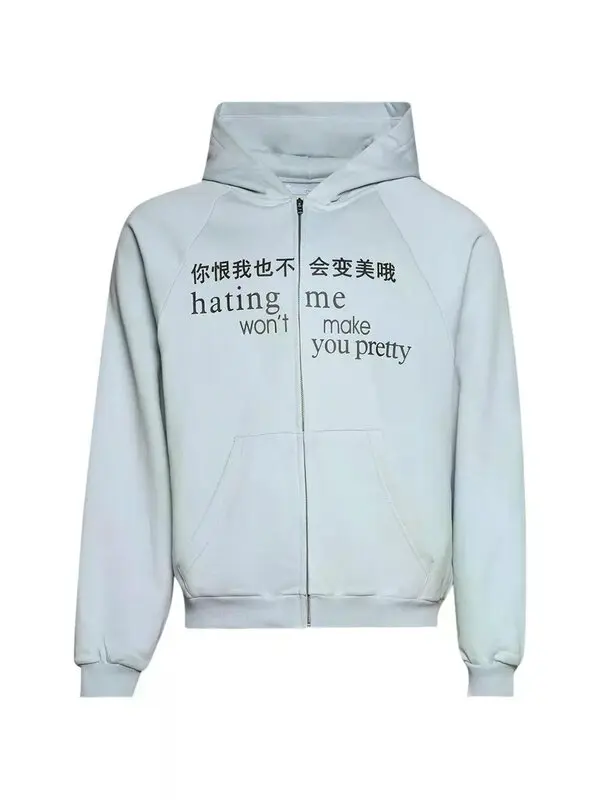 PRAYING Zip-up Raglan-sleeve Hoodie
