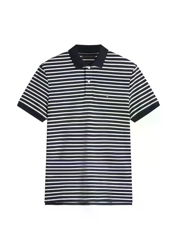 Tommy Hilfiger Striped-patterned Polo Shirt - Black