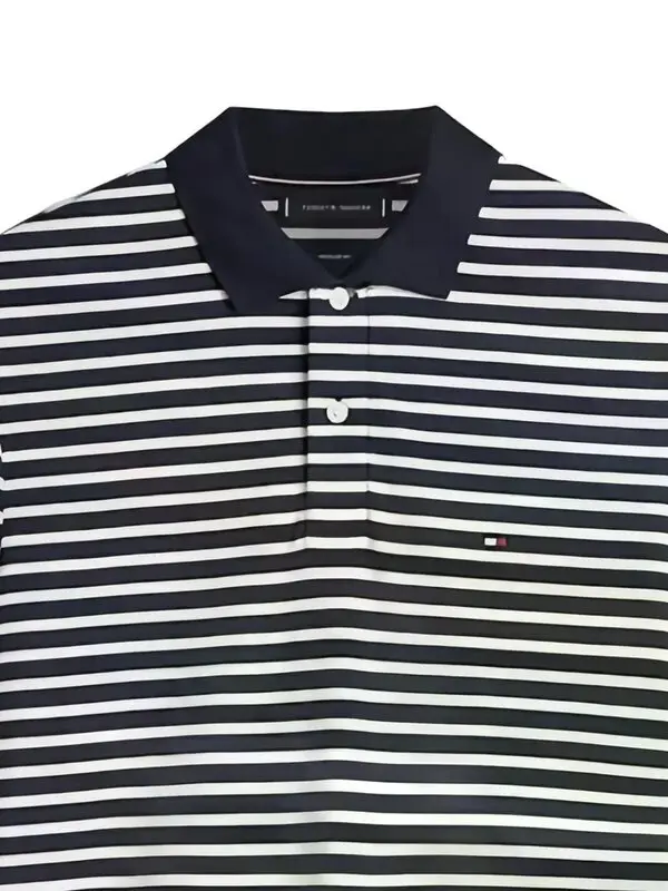 Tommy Hilfiger Striped-patterned Polo Shirt - Black