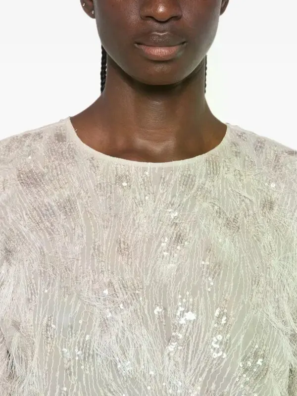 Brunello Cucinelli Sequin-embellished Fil-coupé T-shirt