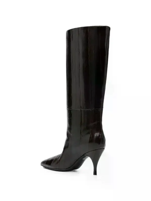 HERBERT LEVINE Panelled Knee-high Leather Boots