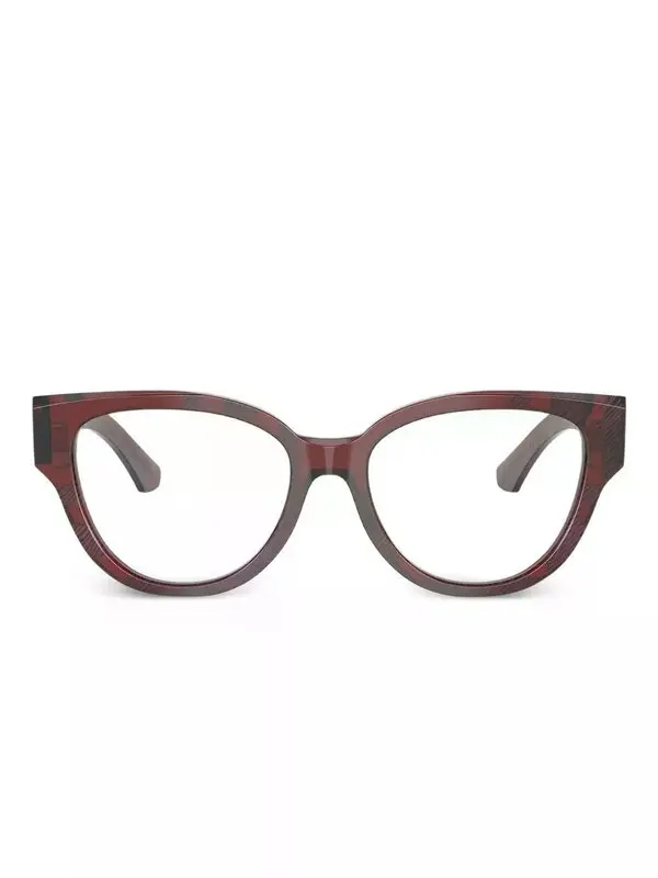 Burberry Check-pattern Glasses - Red