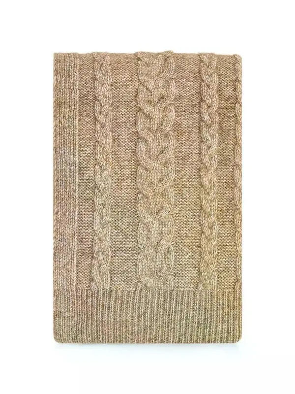HOSS INTROPIA Cable-knit Ribbed Scarf