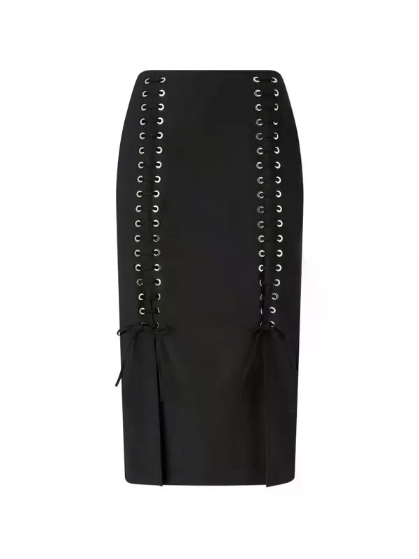 Pinko Lace-up Front-slit Skirt