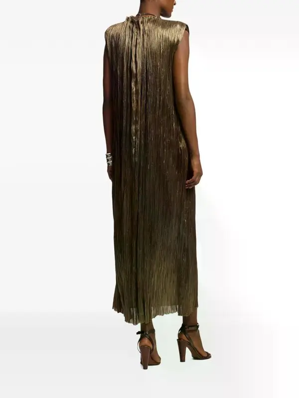Ralph Lauren Virna Bark-pleated Midi Dress