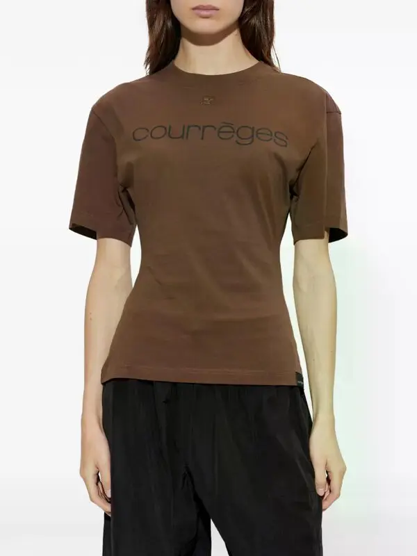 COURREGES Logo-print Short-sleeve T-shirt
