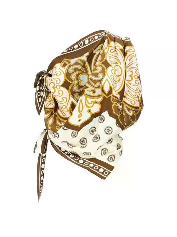 La DoubleJ Foulard Cocoon Placée-print Top